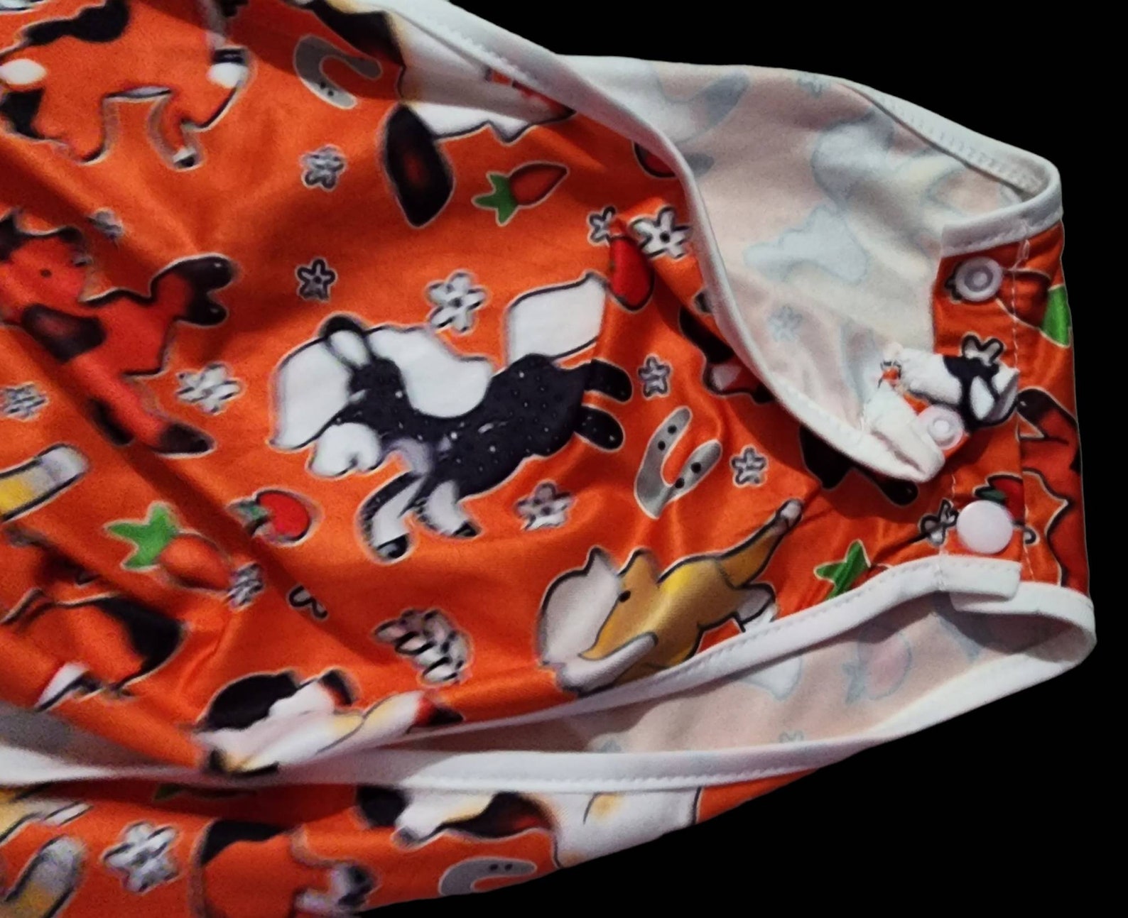 Adult Baby ONESIE, Orange Horses. Abdl, Unisex 3 X Plastic Snap Crotch ...