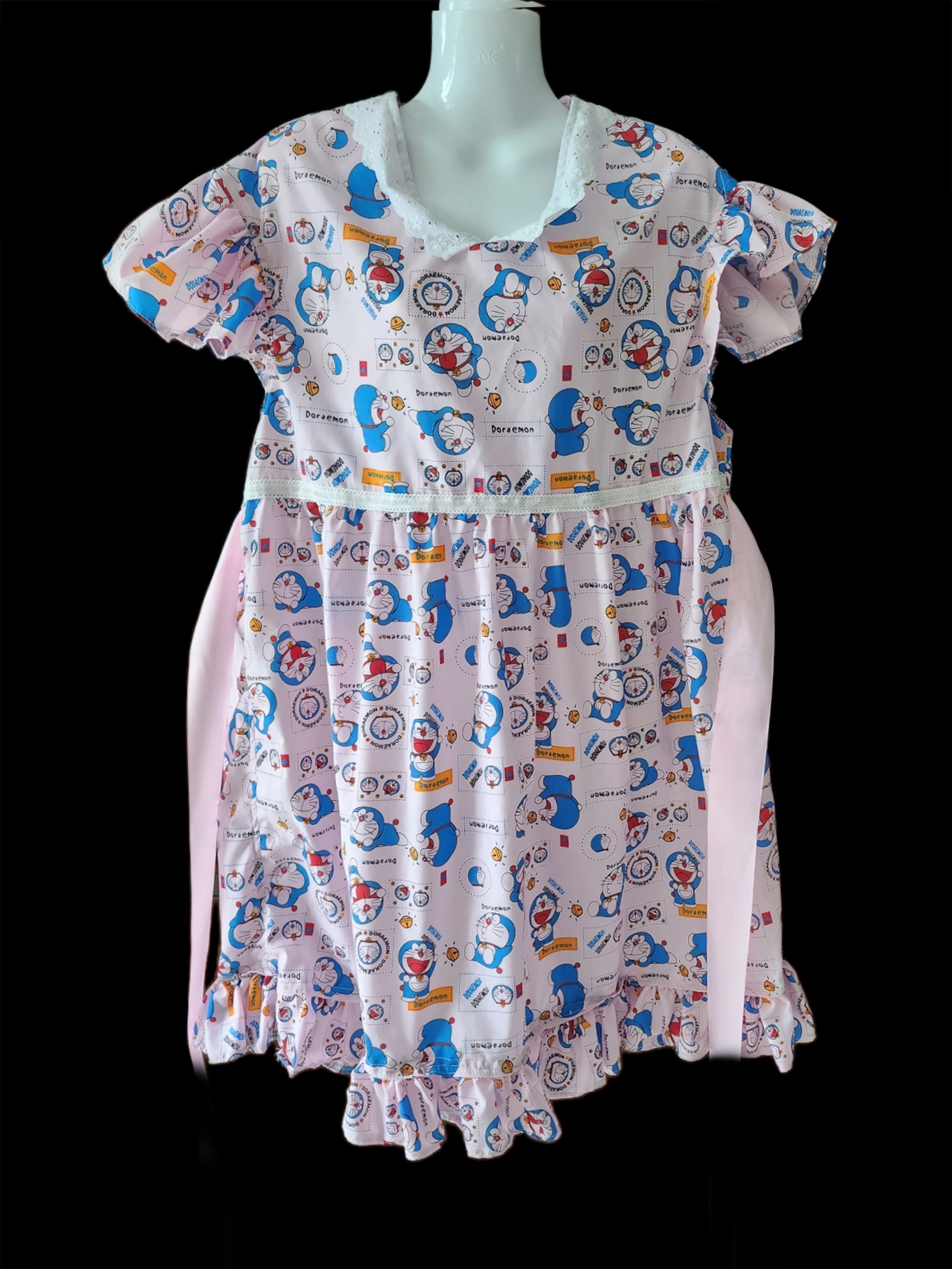 Adult Baby DRESS. Cartoon on Pink. Sweet ABDL Dress. Broderie Anglais ...
