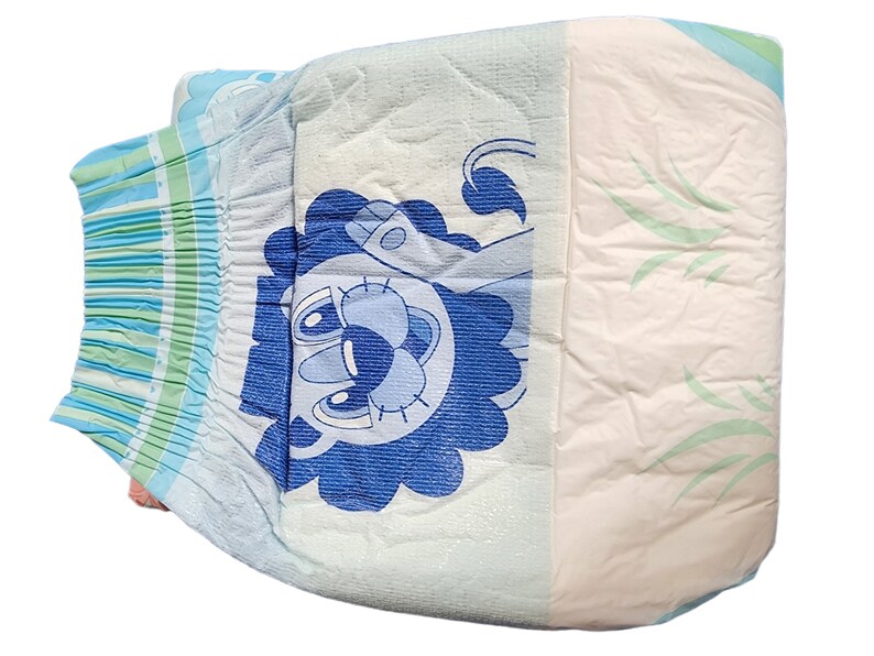 Adult Baby Super Thick Single DIAPER. Blue Lion. Disposable Two TAPES ...