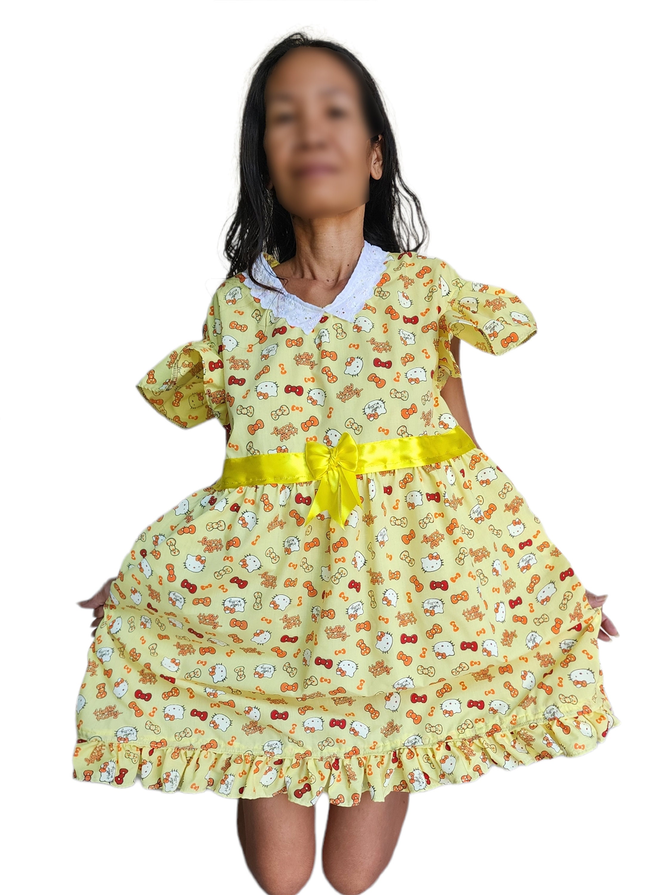 Adult Baby DRESS. Yellow. Sweet Cute ABDL Dress. Broderie Anglais ...