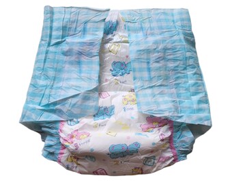 Adult Baby Super Thick Single DIAPER. Blue Lion. Disposable Two TAPES ...