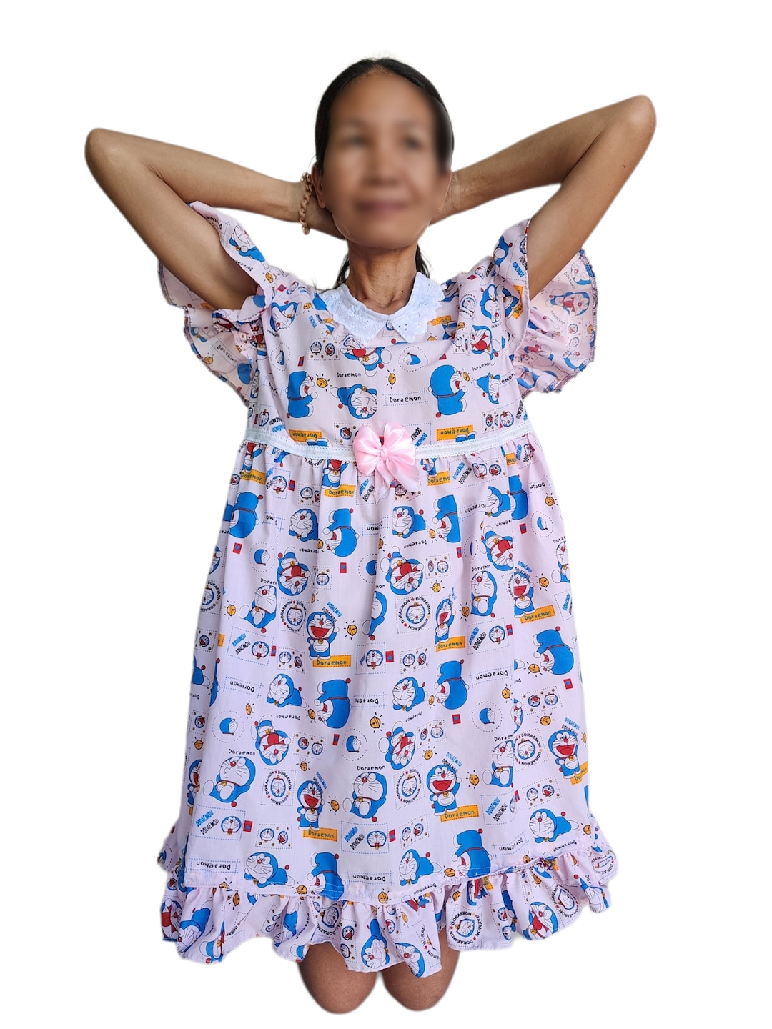 Adult Baby DRESS. Cartoon on Pink. Sweet ABDL Dress. Broderie Anglais ...