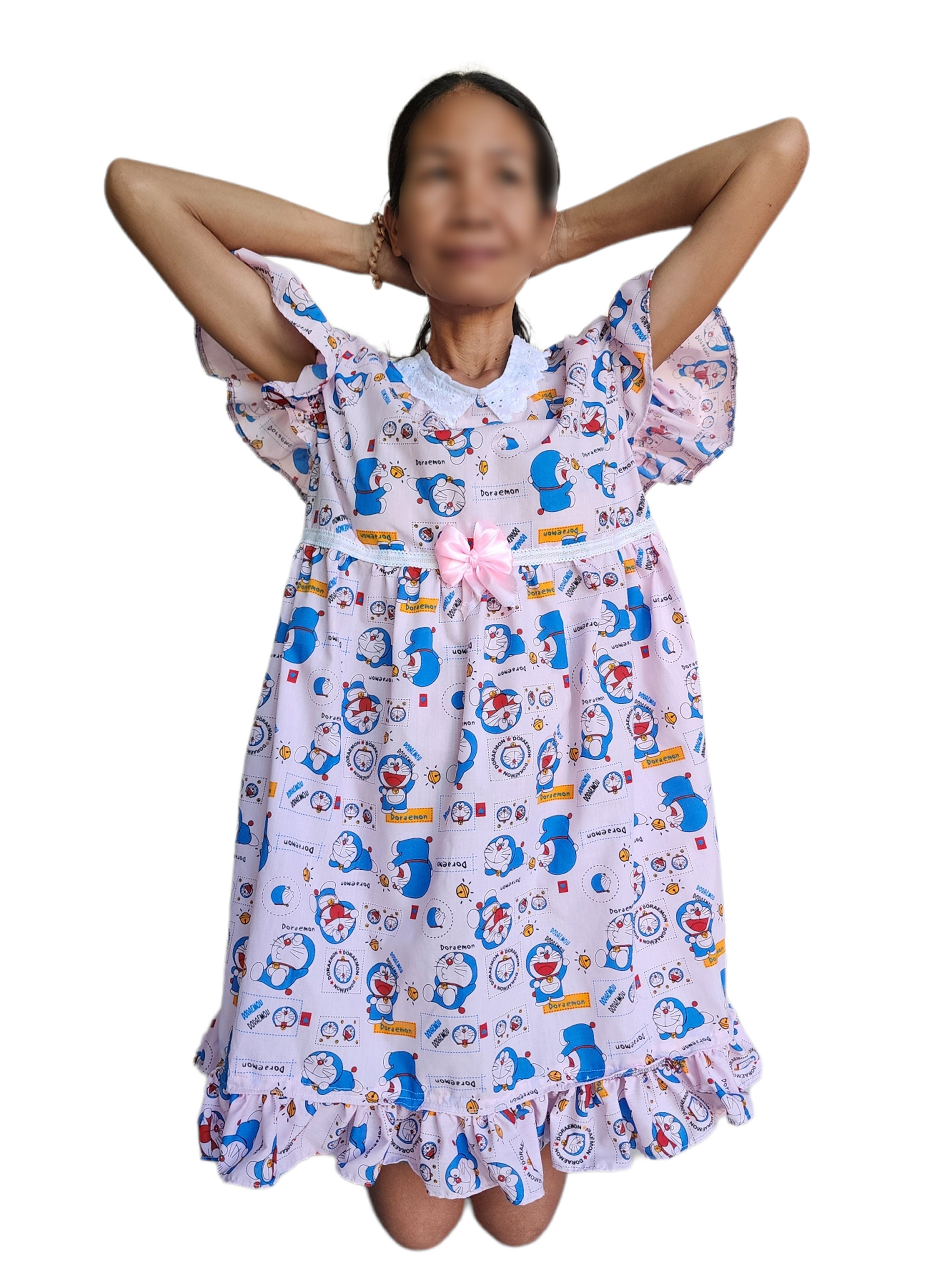 Adult Baby DRESS. Cartoon on Pink. Sweet ABDL Dress. Broderie Anglais ...