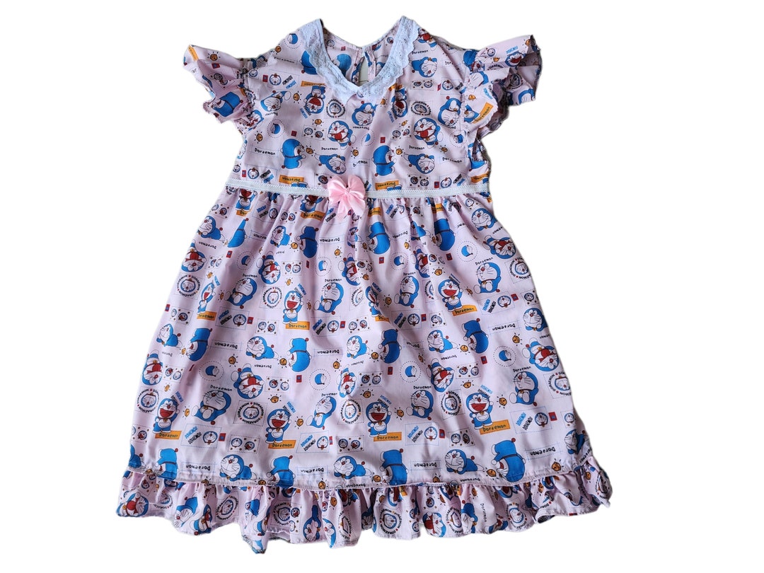 Adult Baby DRESS. Cartoon on Pink. Sweet ABDL Dress. Broderie Anglais ...