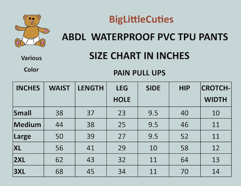 Adult Baby Blue PLASTIC PANTS. Baby Soft. Sissy. Abdl Pvc Pants. Large ...