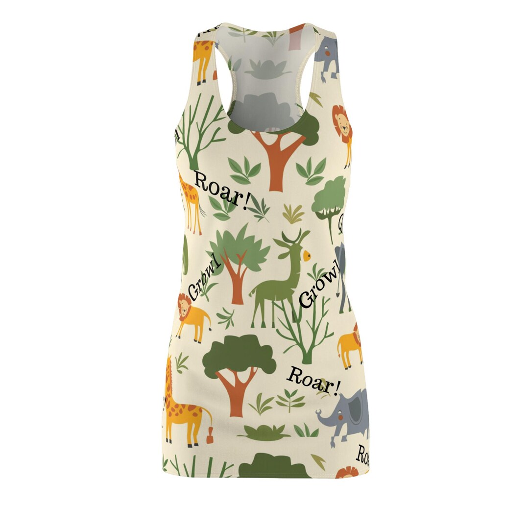 Jungle Animals Racerback Dress, ABDL Regression Roleplay DDLG Cosplay ...