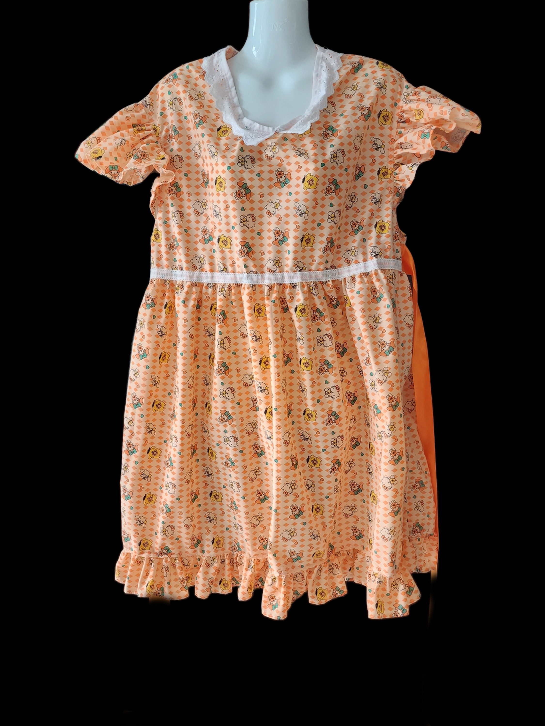 Adult Baby DRESS. Orange. Sweet Cute ABDL Dress. Broderie Anglais ...