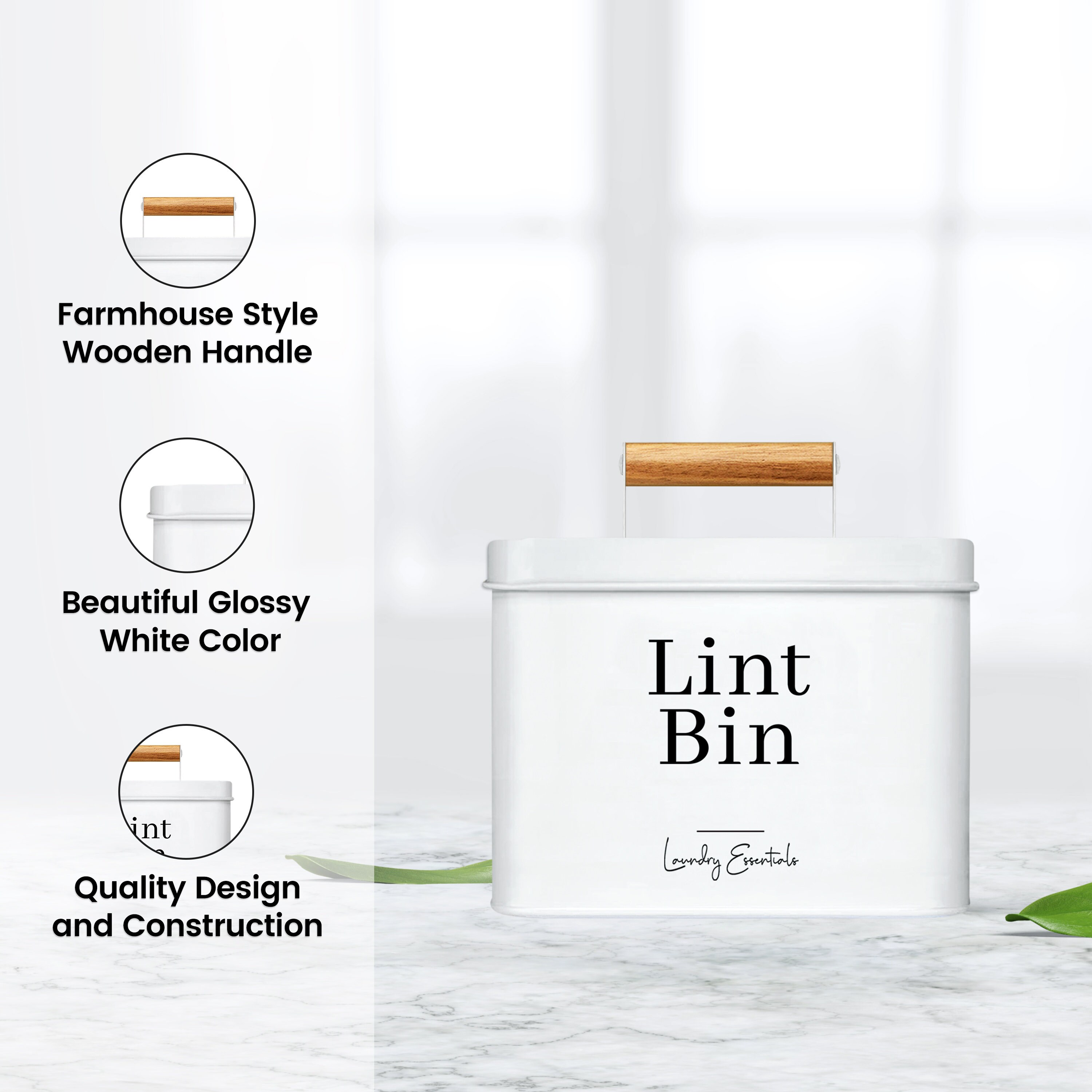 Modern Farmhouse Lint Bin for Laundry Room Decor and - Etsy