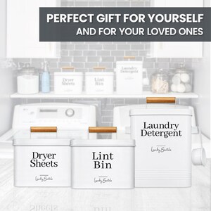 Modern Farmhouse Lint Bin for Laundry Room Decor and Accessories, Metal ...