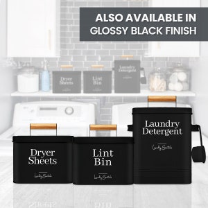 Modern Farmhouse Lint Bin for Laundry Room Decor and Accessories, Metal ...