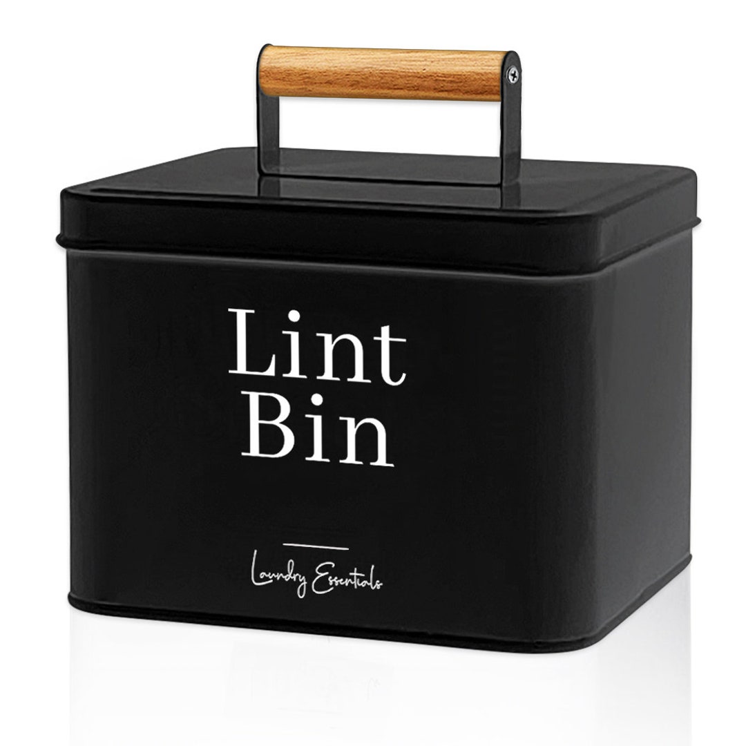 Modern Farmhouse Lint Bin for Laundry Room Decor and Accessories, Metal ...
