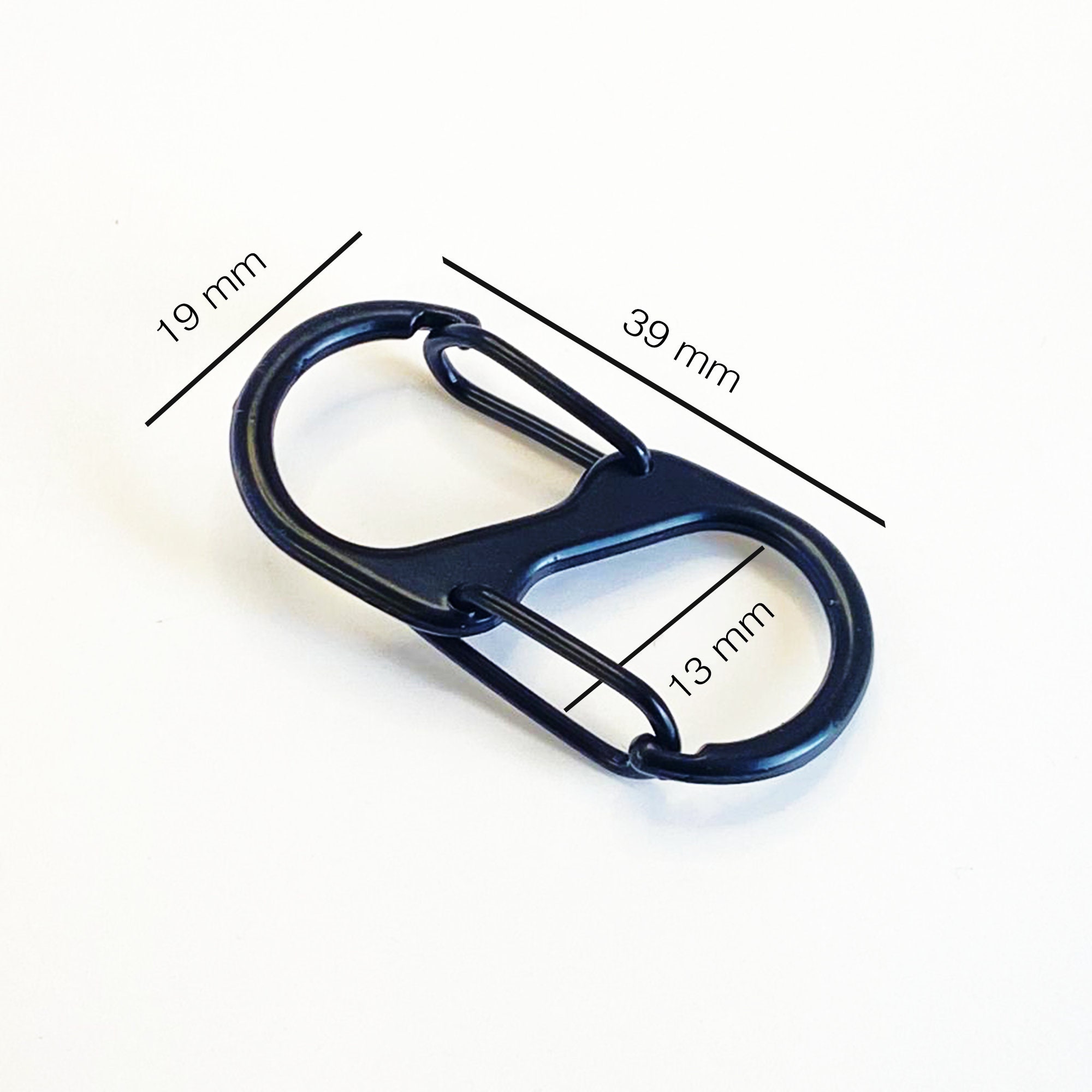 10x Dual Gated S Clasp 39 Mm Matte Black S Biner Carabiner Dual Gated S ...