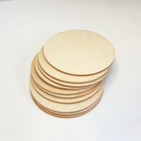 Vegetable Tanned Leather Coaster Shapes Round Veg Tan - Etsy