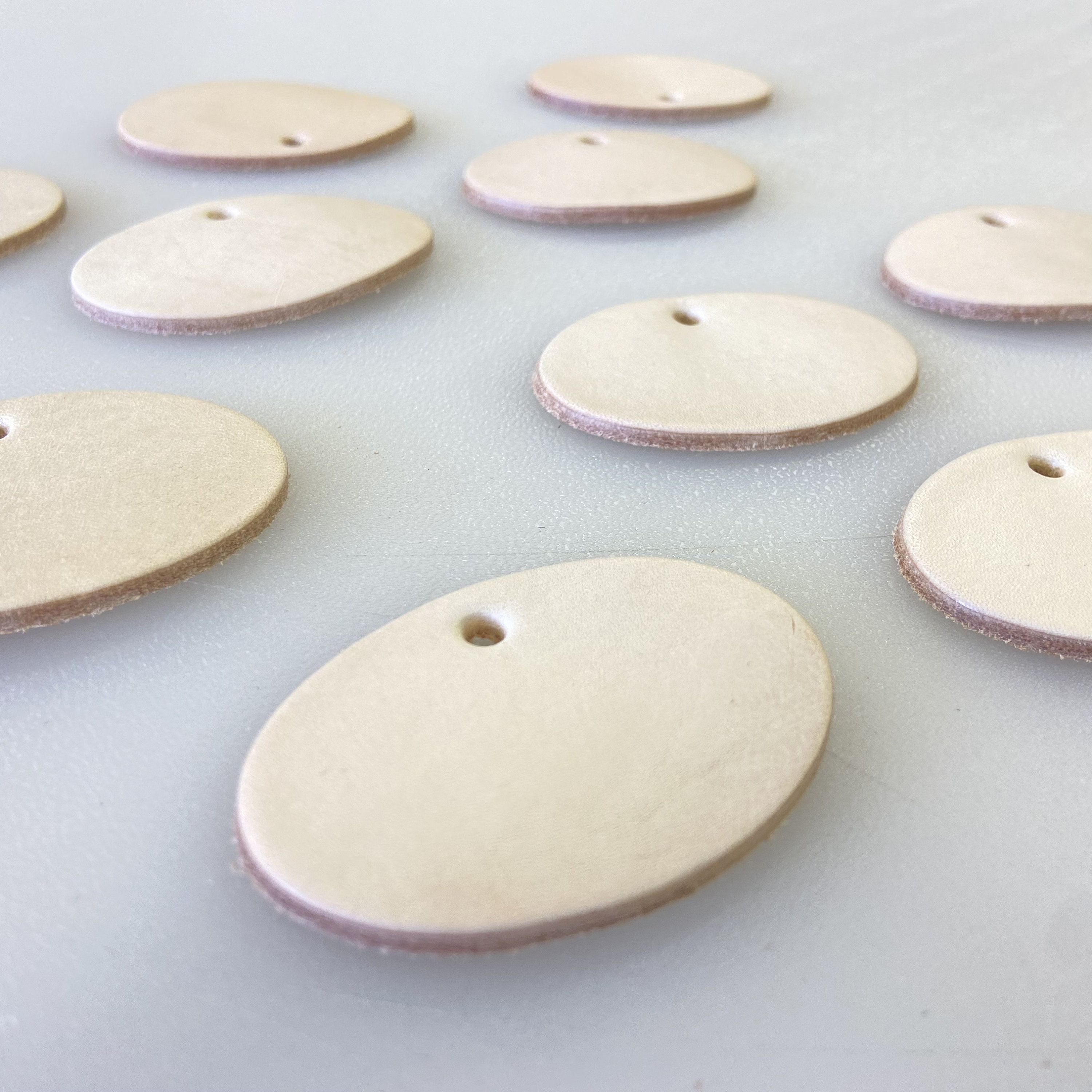 10x Vegetable Tanned Leather Pre-cut, Round Shape, Veg Tan, Vegetable ...