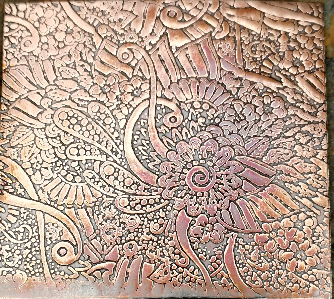 Bohemian Weed Patch Copper Metal, Copper Sheet, Patterned Copper ...