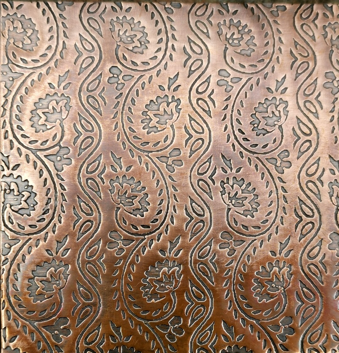 Lotus Vines Copper Metal, Copper Sheet, Patterned Copper, Textured ...