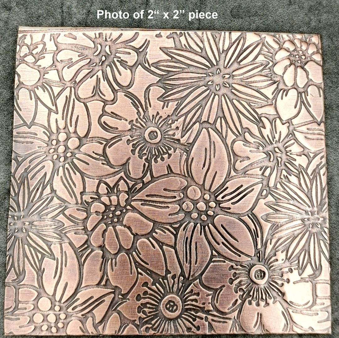 Floral Fields II Pattern Copper Sheet Metal Patterned Copper Textured ...