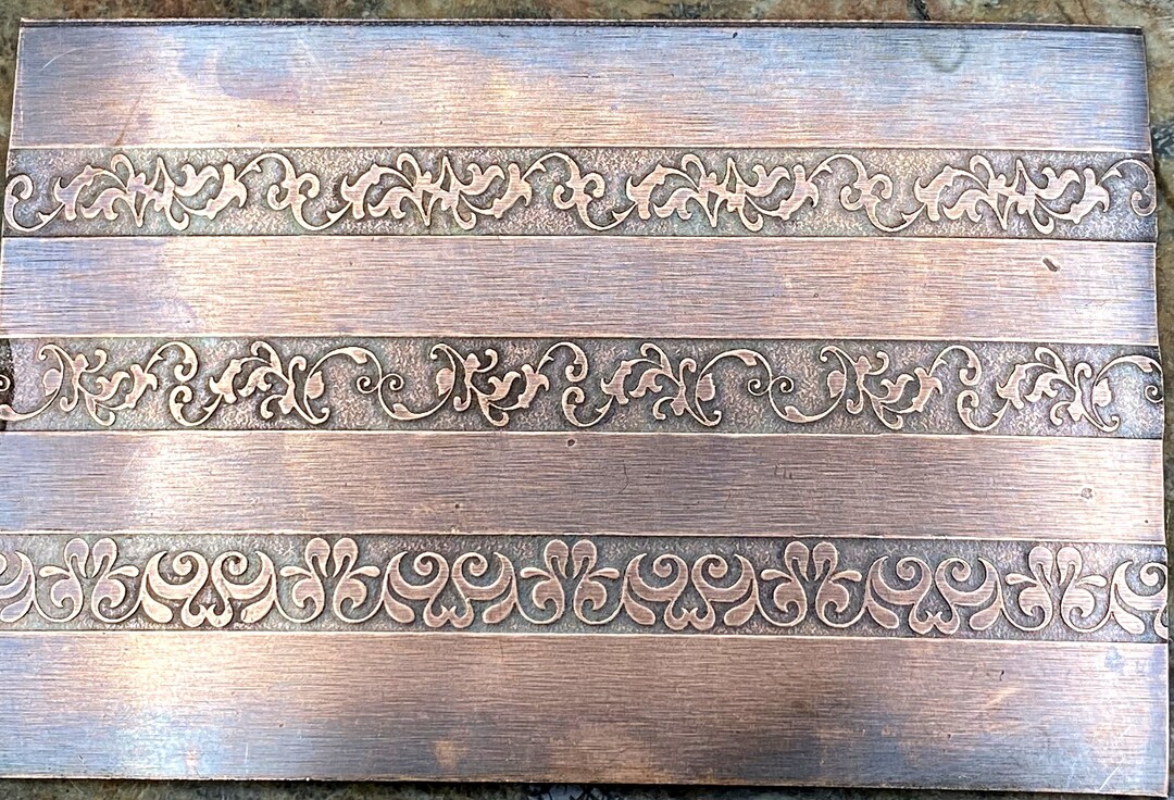 Vining A Ring Hoops 3x2 Patterned Copper Sheet Metal - Etsy