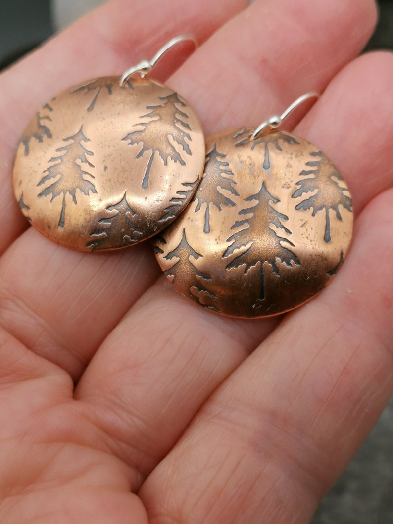 PINE TREE Copper Discs Round Discs - Etsy