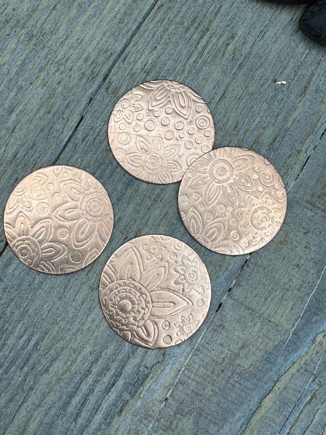 RETRO FLOWER Round Copper Discs - Etsy