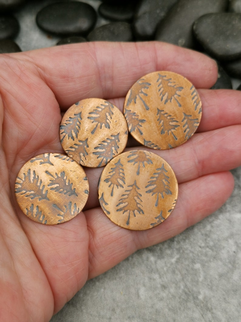 PINE TREE Copper Discs Round Discs - Etsy