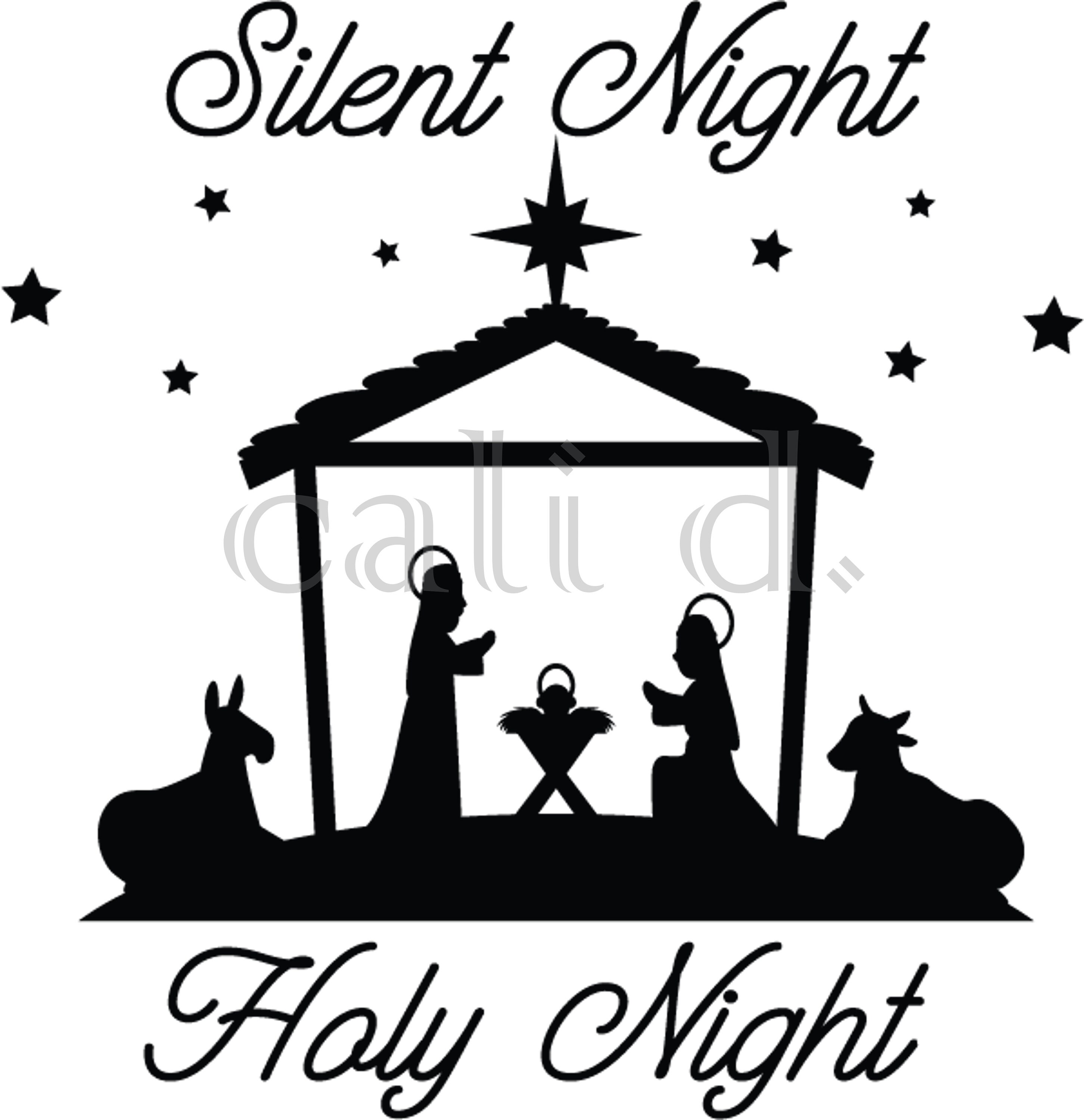 baby Jesus Silent Night Holy Night Sublimation Nativity scene clipart ...