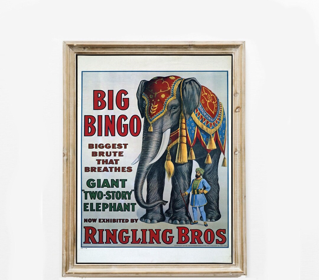 Vintage Circus Elephant Poster | Ringling Bros. Art (digital Download ...