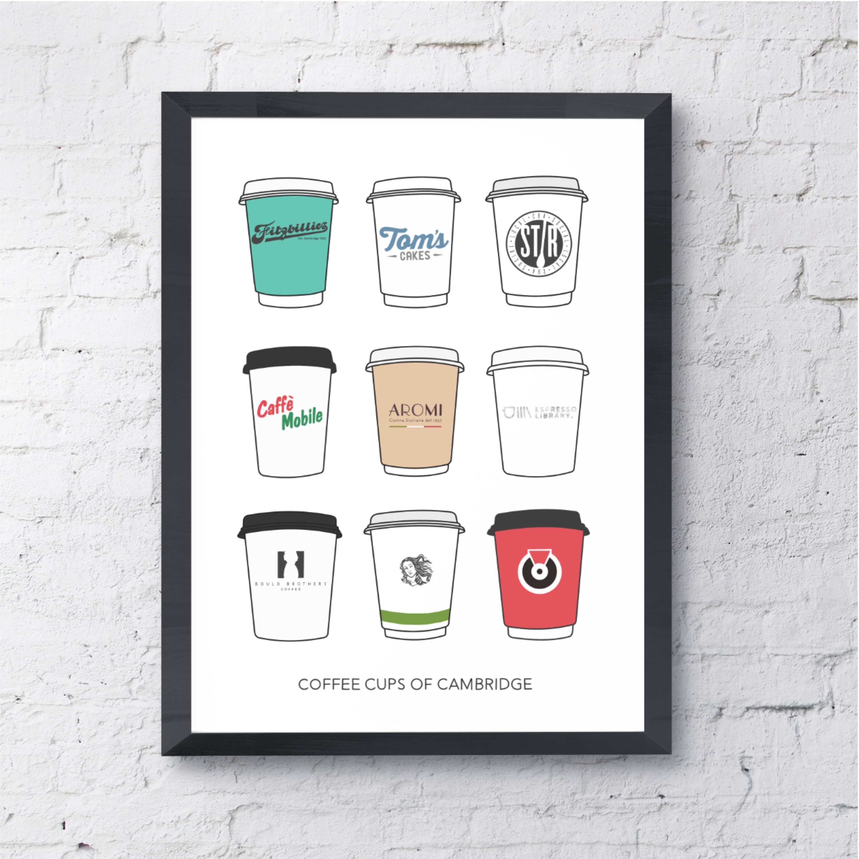 Coffee Cups of Cambridge Print - Etsy