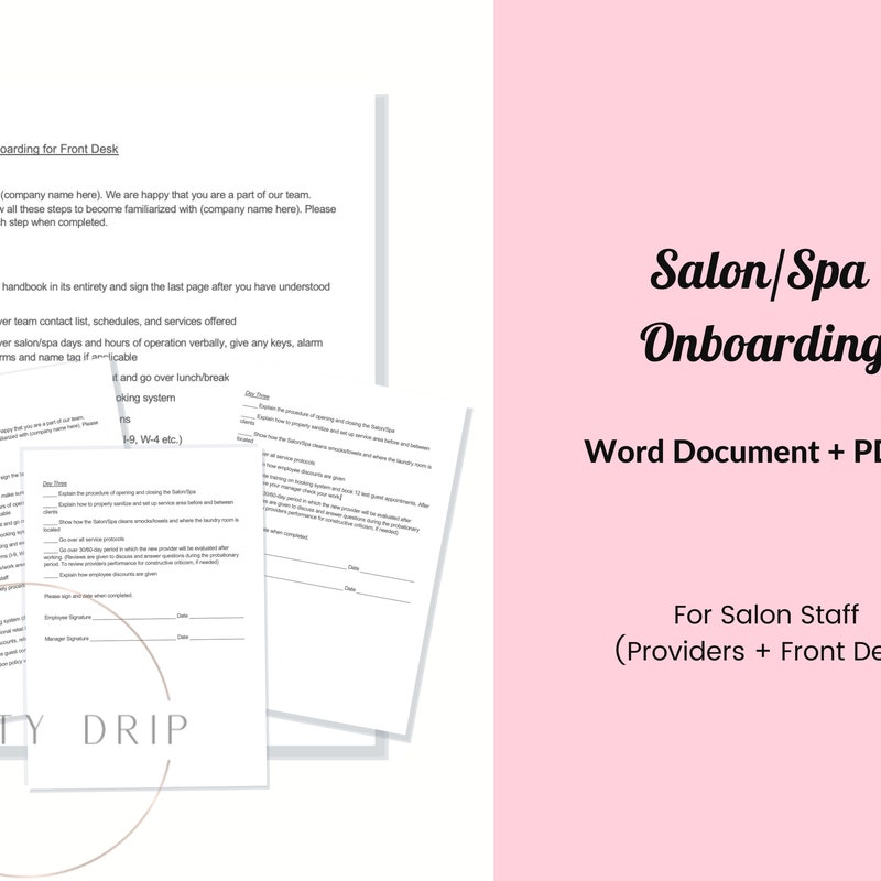 Spa Paperwork - Etsy