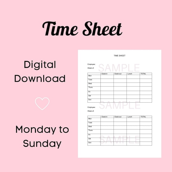 Timesheet - Etsy