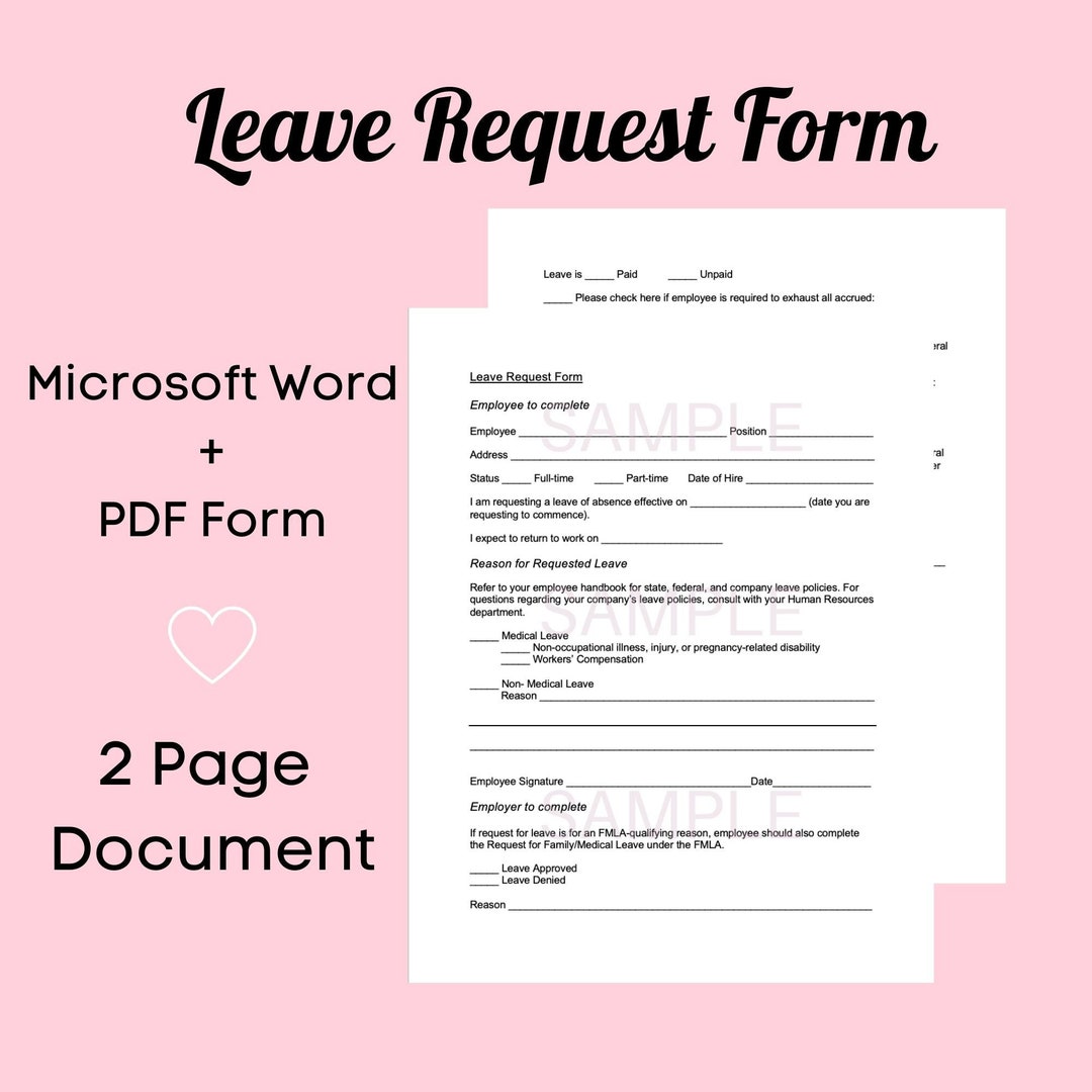 Employee Leave Request Form - Etsy
