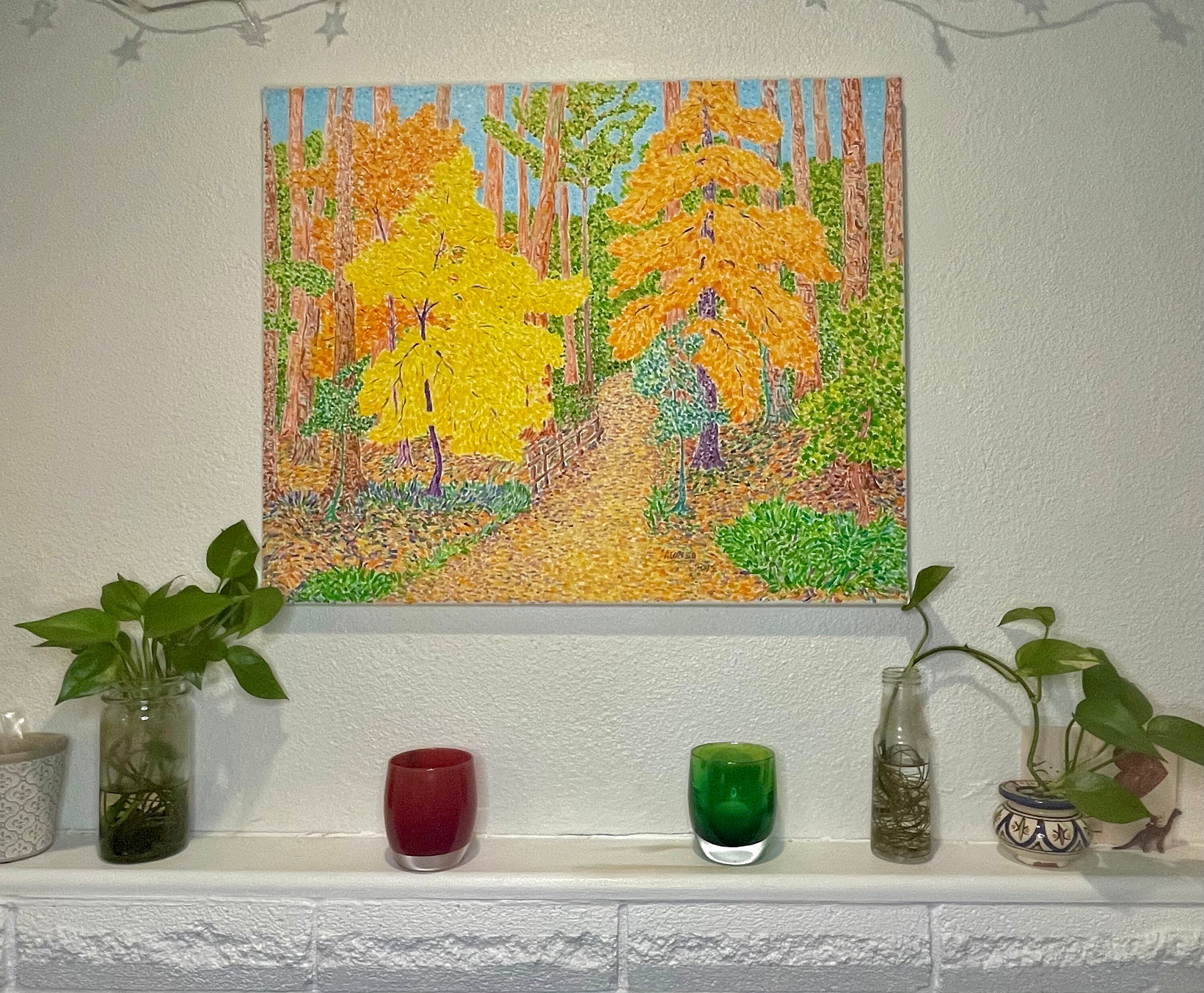 Fall Oil Painting Forest Picture Forest Oil Painting Fall Tree Painting ...