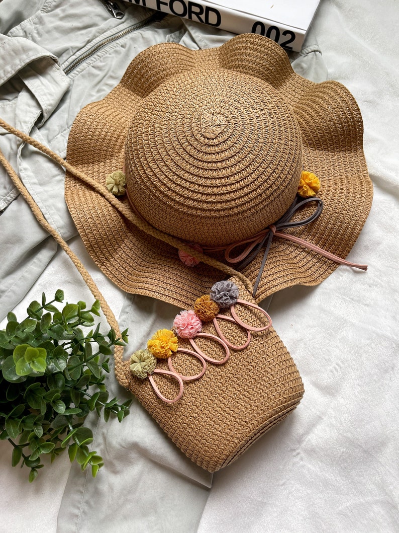 Personalized Straw Sun Hat With Matching Crossbody Straw - Etsy