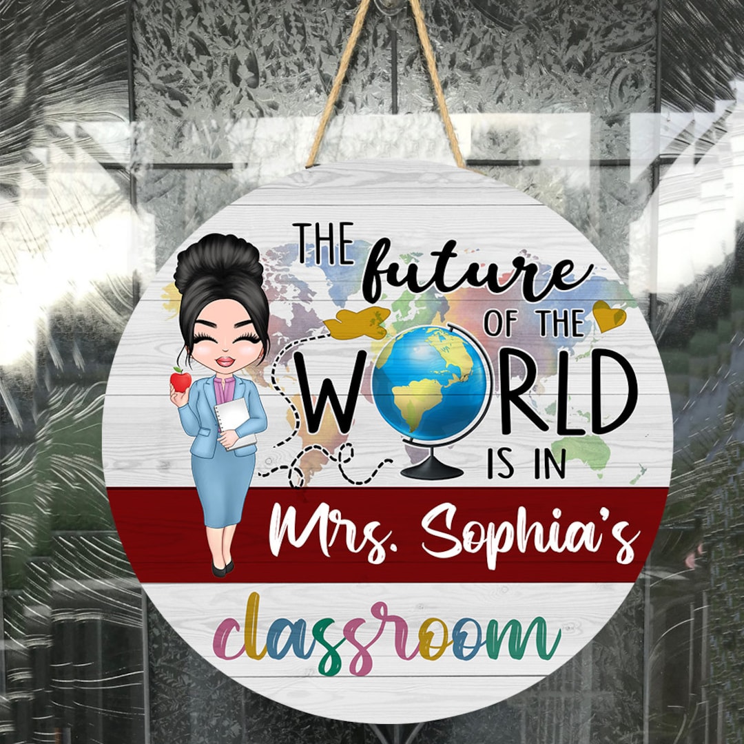 Personalized Teacher Door Sign, Custom Name Sign, Custom Teacher Gift ...