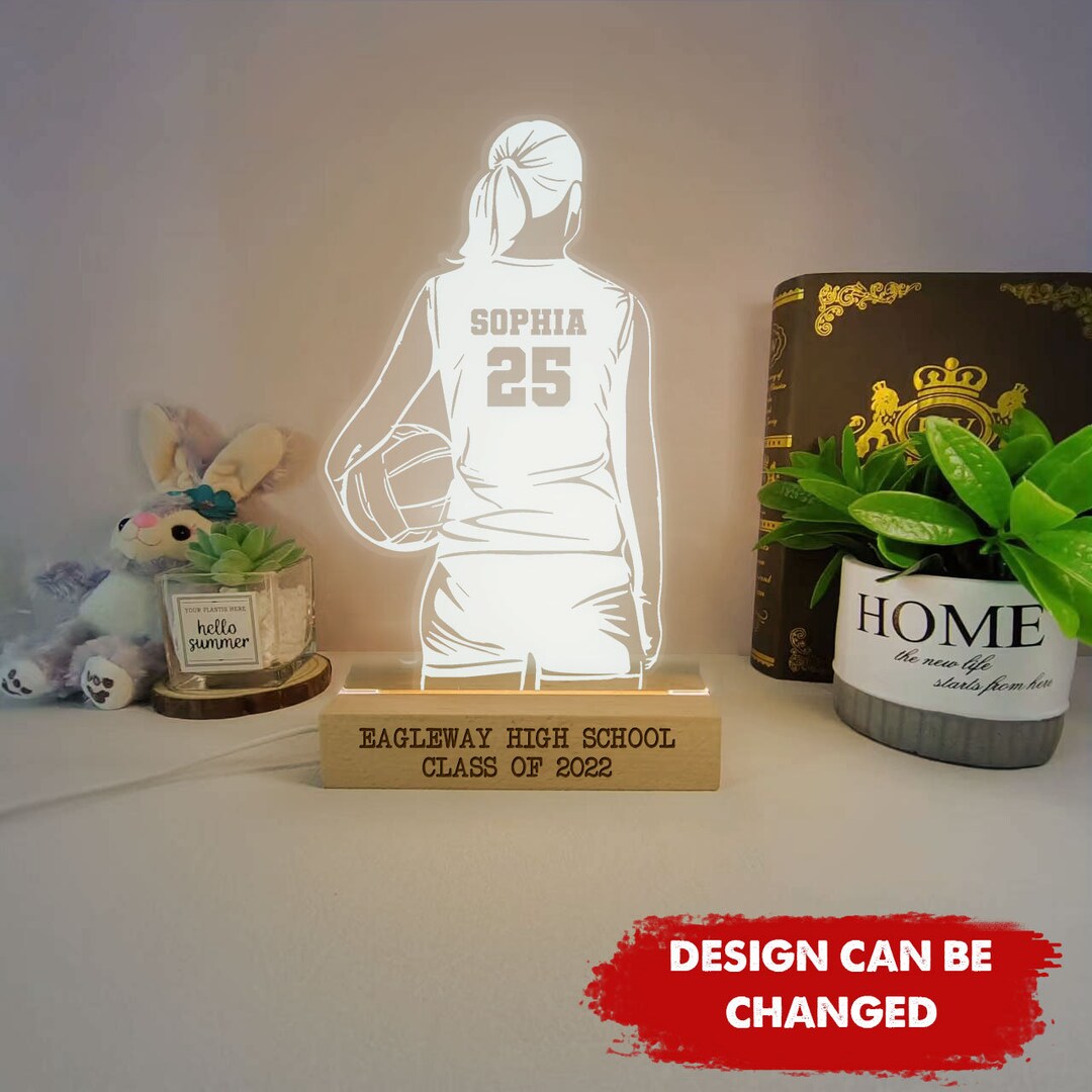 Customized Volleyball Player Night Light, Personalized Volleyball Lover ...