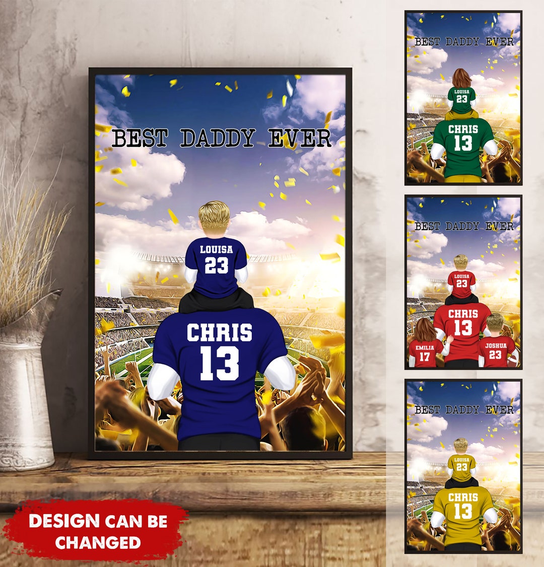 Personalized Poster, Custom Football Print, Father's Day Gift for Dad ...