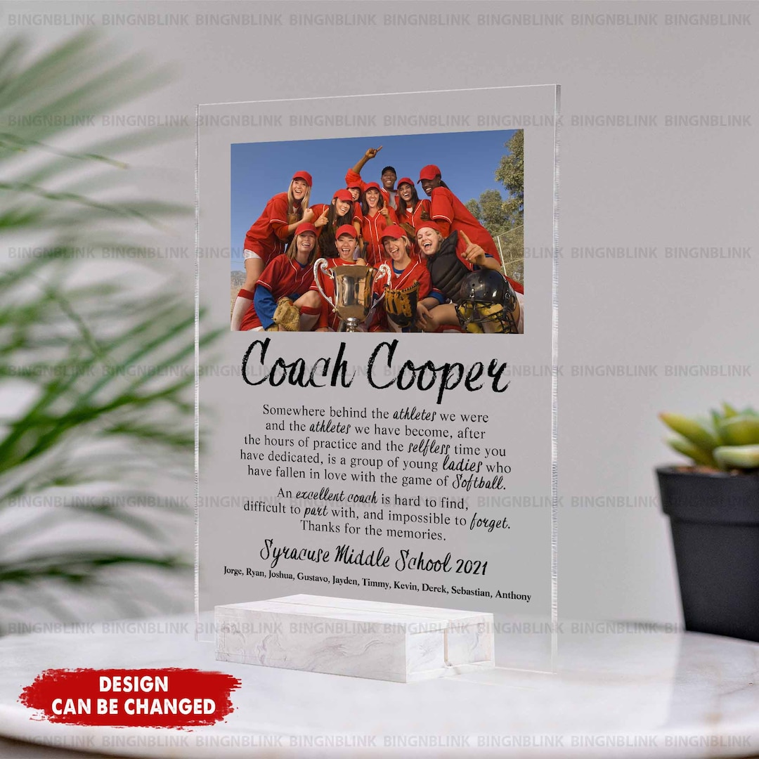 Customized Softball Coach Acrylic Plaque Personalized - Etsy