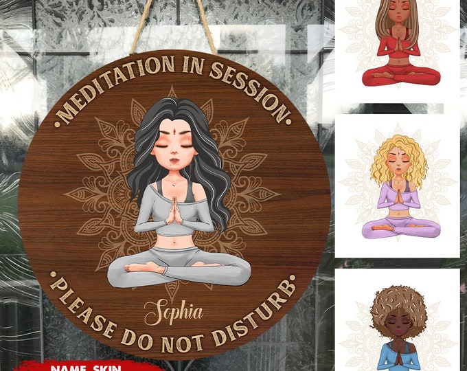 Meditation in Progress, Door Sign, Please Do Not Disturb. Meditation ...