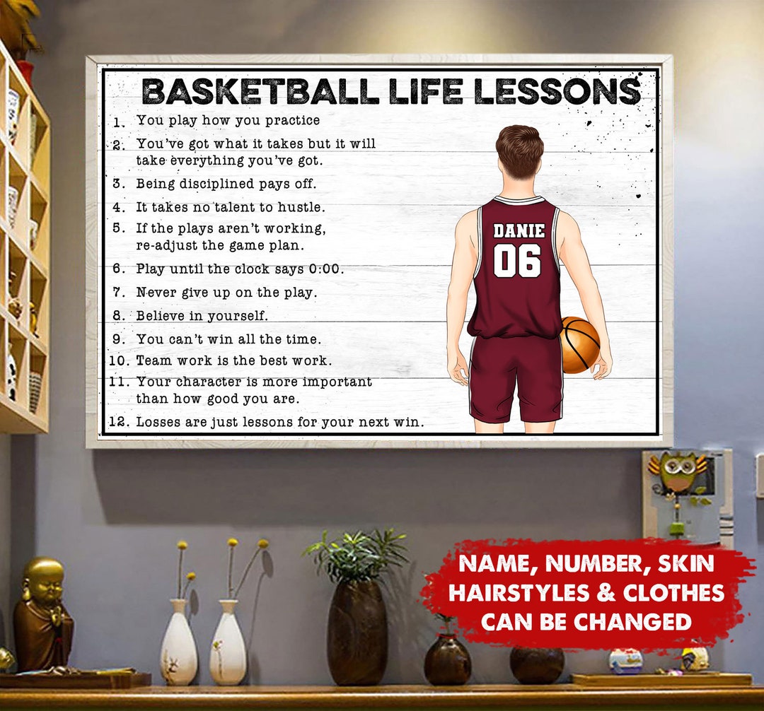 Basketball Life Lessons Personalized Poster Gift for Basketball Player ...