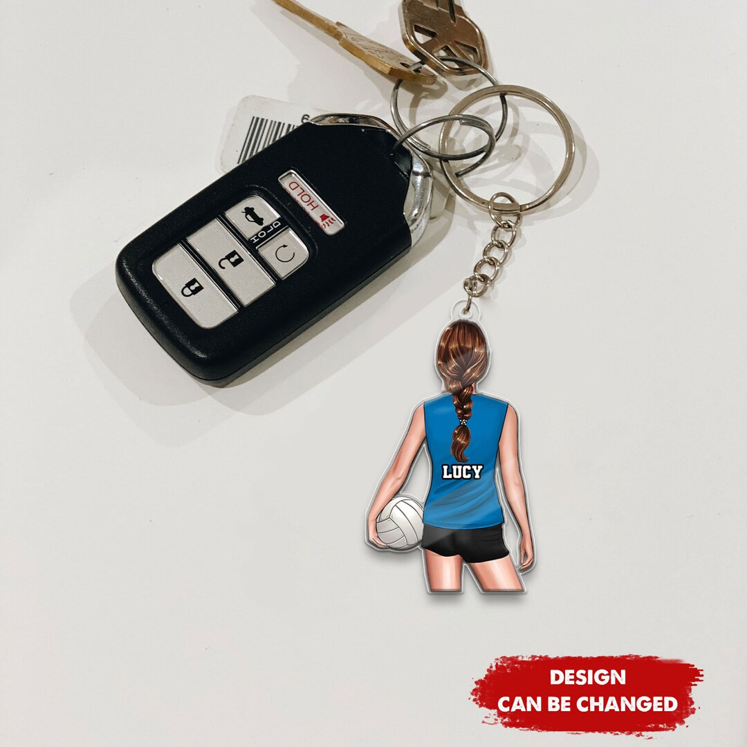 Customized Volleyball Player Keychain, Personalized Volleyball Lover ...