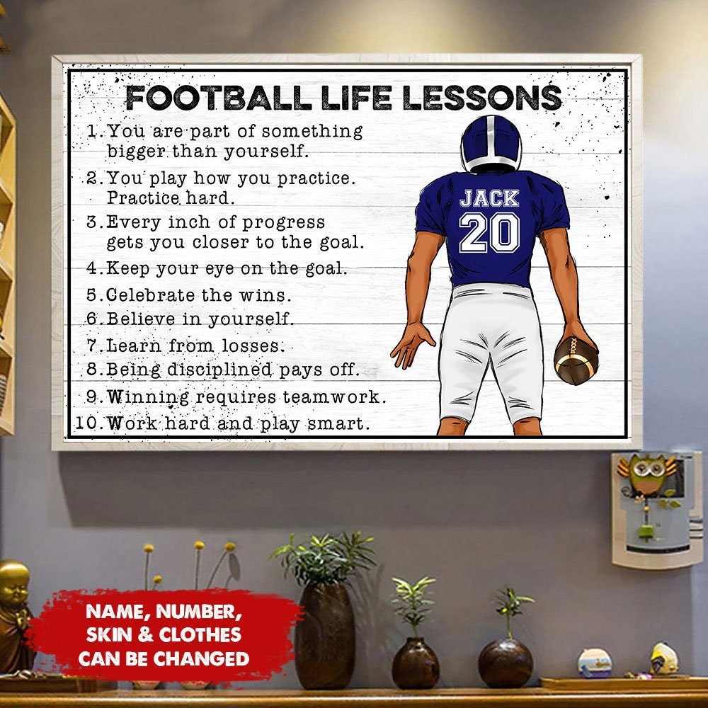 Football Life Lessons Personalized Poster Gift for | Etsy