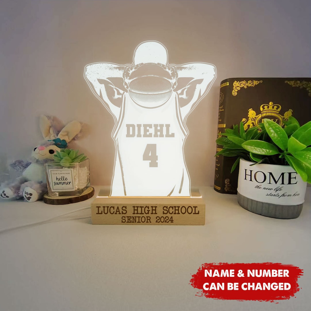 Custom Basketball Player Night Light, Basketball Lover Gift, Basketball ...