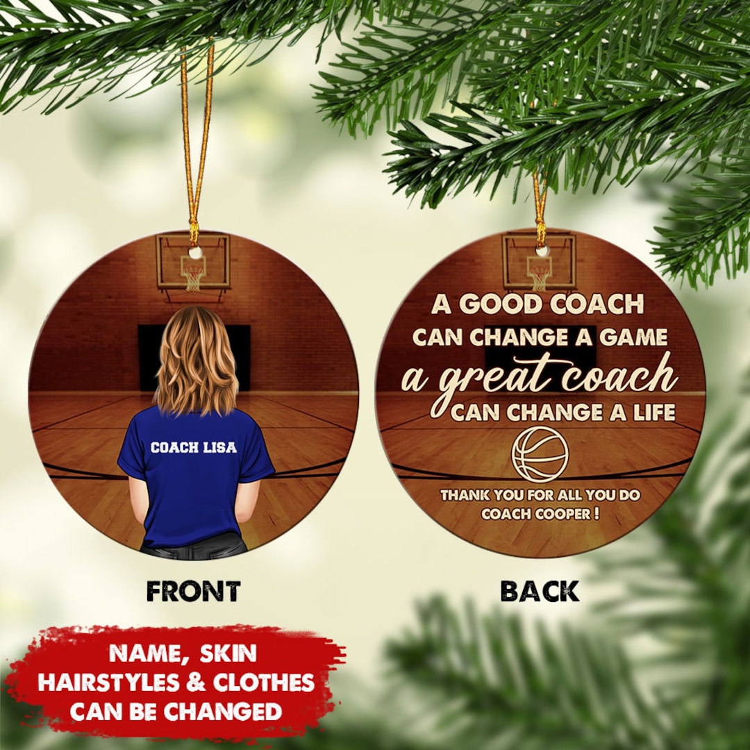 Personalized Basketball Coach Ceramic Ornament, Personalized Basketball ...