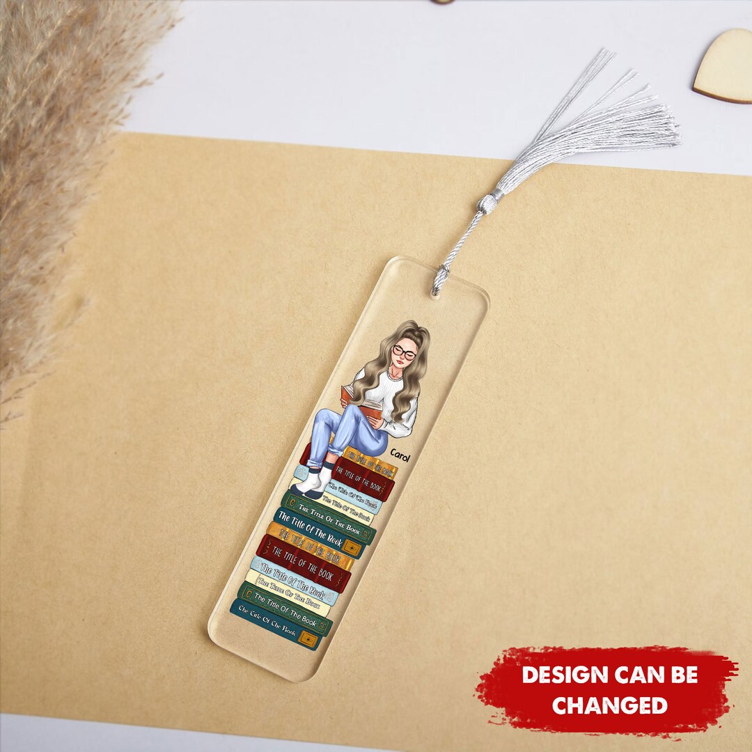 Personalized Acrylic Bookmark, Personalized Book Lover Gift, Gift for ...