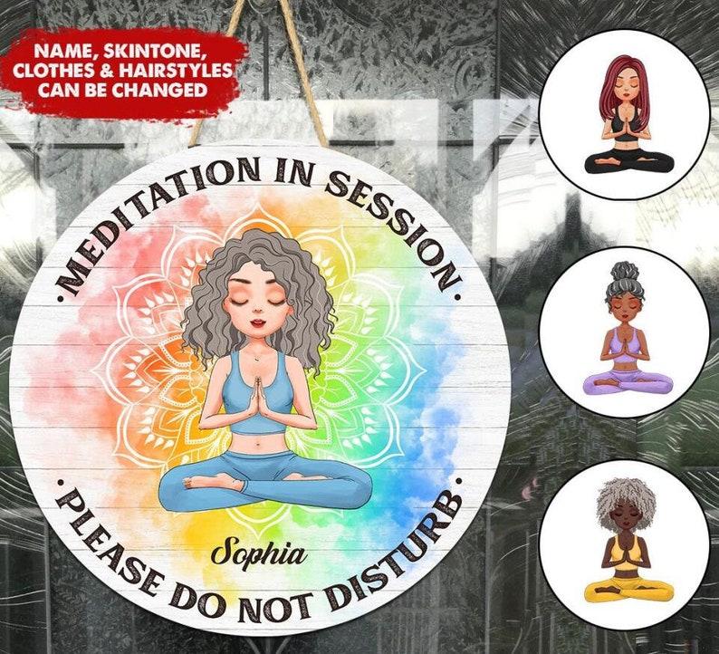Meditation in Session Please Do Not Disturb Sign Chakra Wood - Etsy