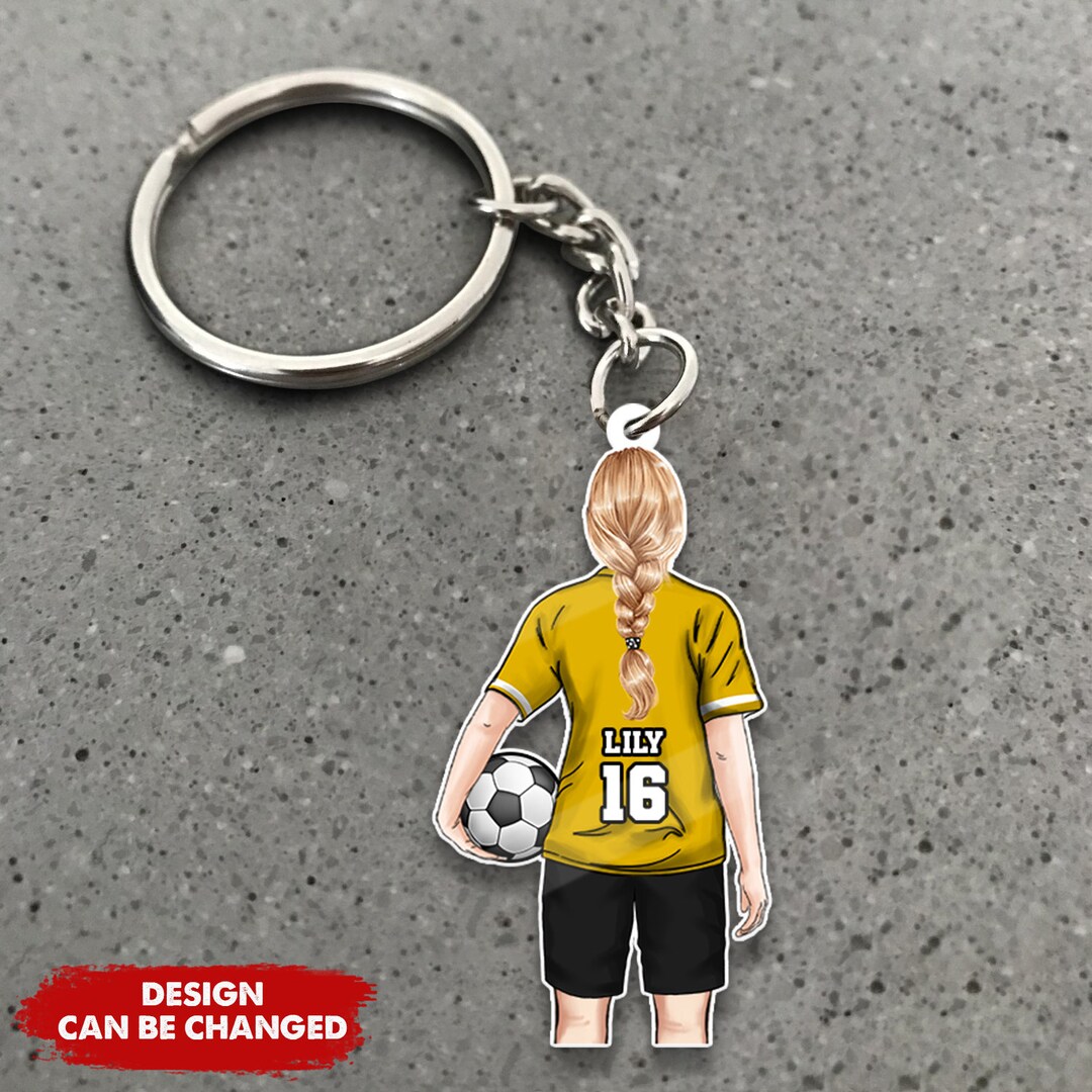 Customized Soccer Player Keychains, Personalized Soccer Lover Gift ...