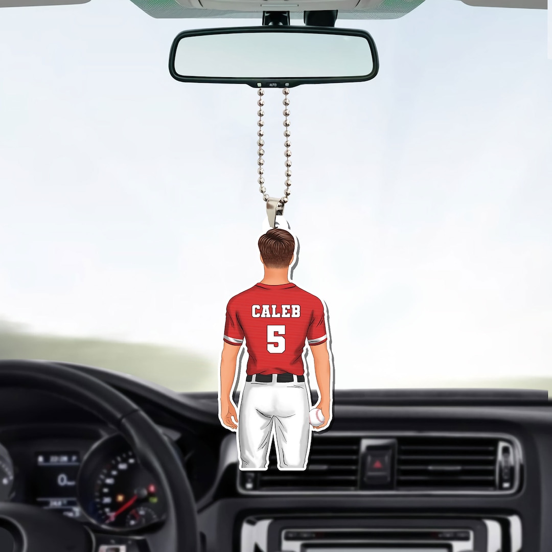 Customized Baseball Player Car Hanging, Personalized Baseball Lover ...