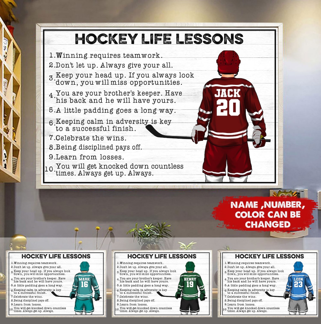 Hockey Life Lessons Personalized Poster Gift for Hockey Lovers Hockey ...