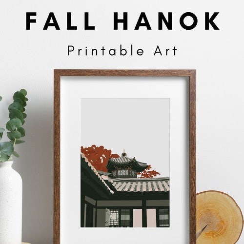 Hanok Wall Art Korean Printable Art Seoul Artwork Korean - Etsy