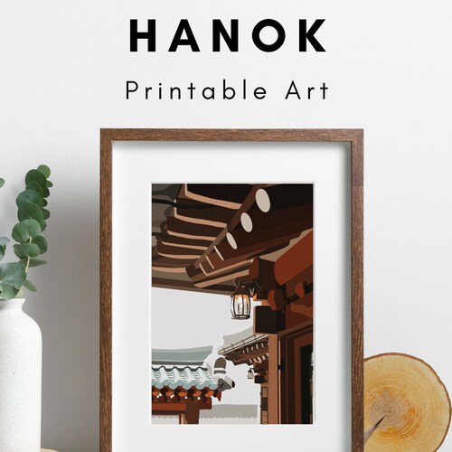 Hanok Wall Art Korean Printable Art Seoul Artwork Korean - Etsy